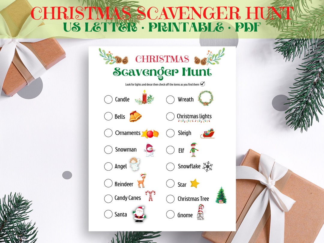 Christmas Scavenger Hunt Printable for Kids Xmas Scavenger Hunt ...