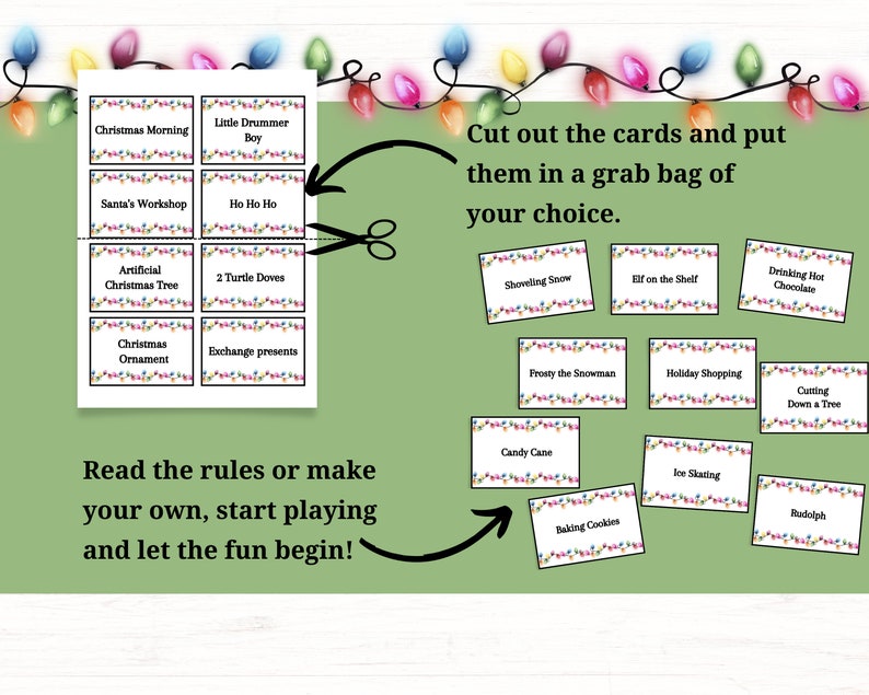 Christmas Charades Printable Game, Charades Cards, Christmas Pictionary ...