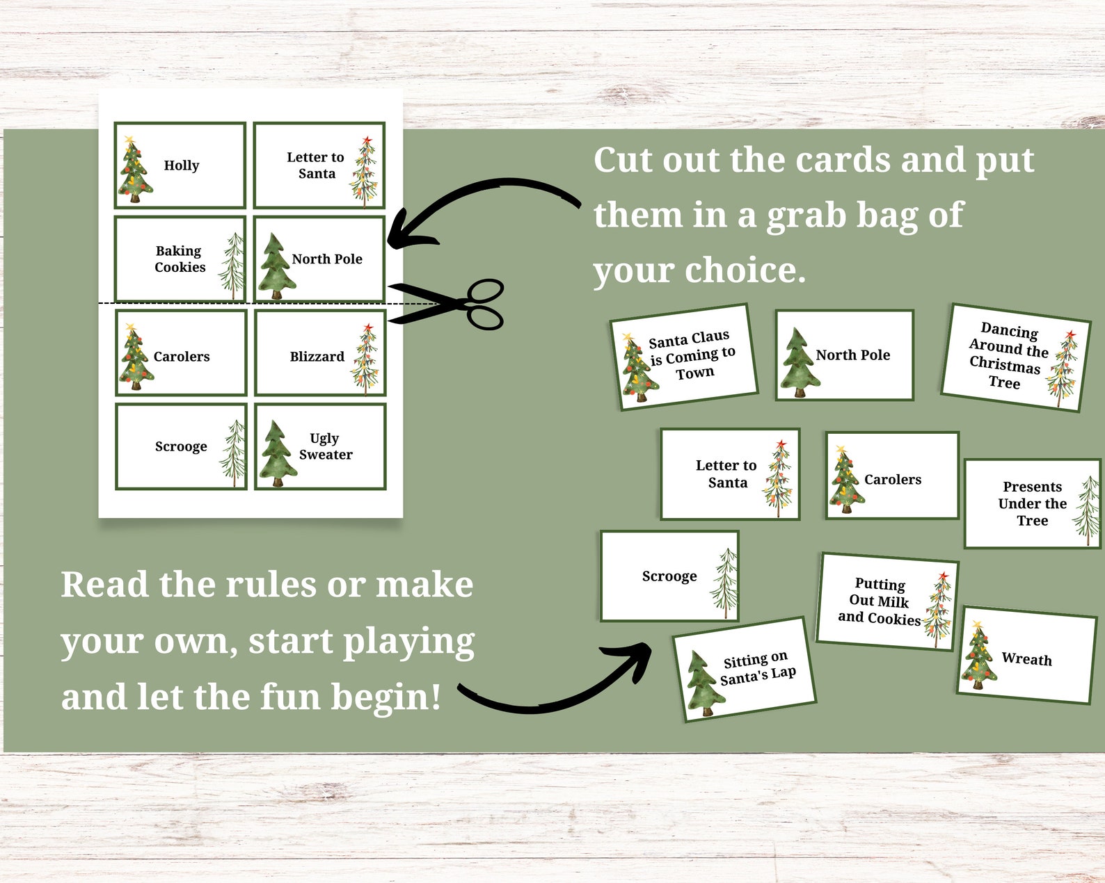 Christmas Charades Printable Game, Charades Cards, Christmas Pictionary ...