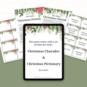 Christmas Charades Printable Game, Charades Cards, Christmas Pictionary ...