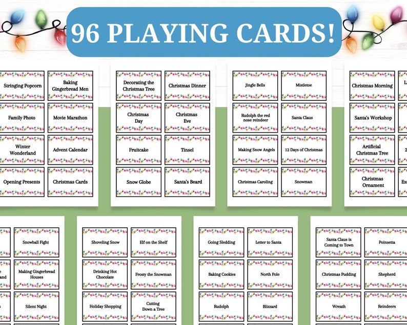 Christmas Charades Printable Game, Charades Cards, Christmas Pictionary ...