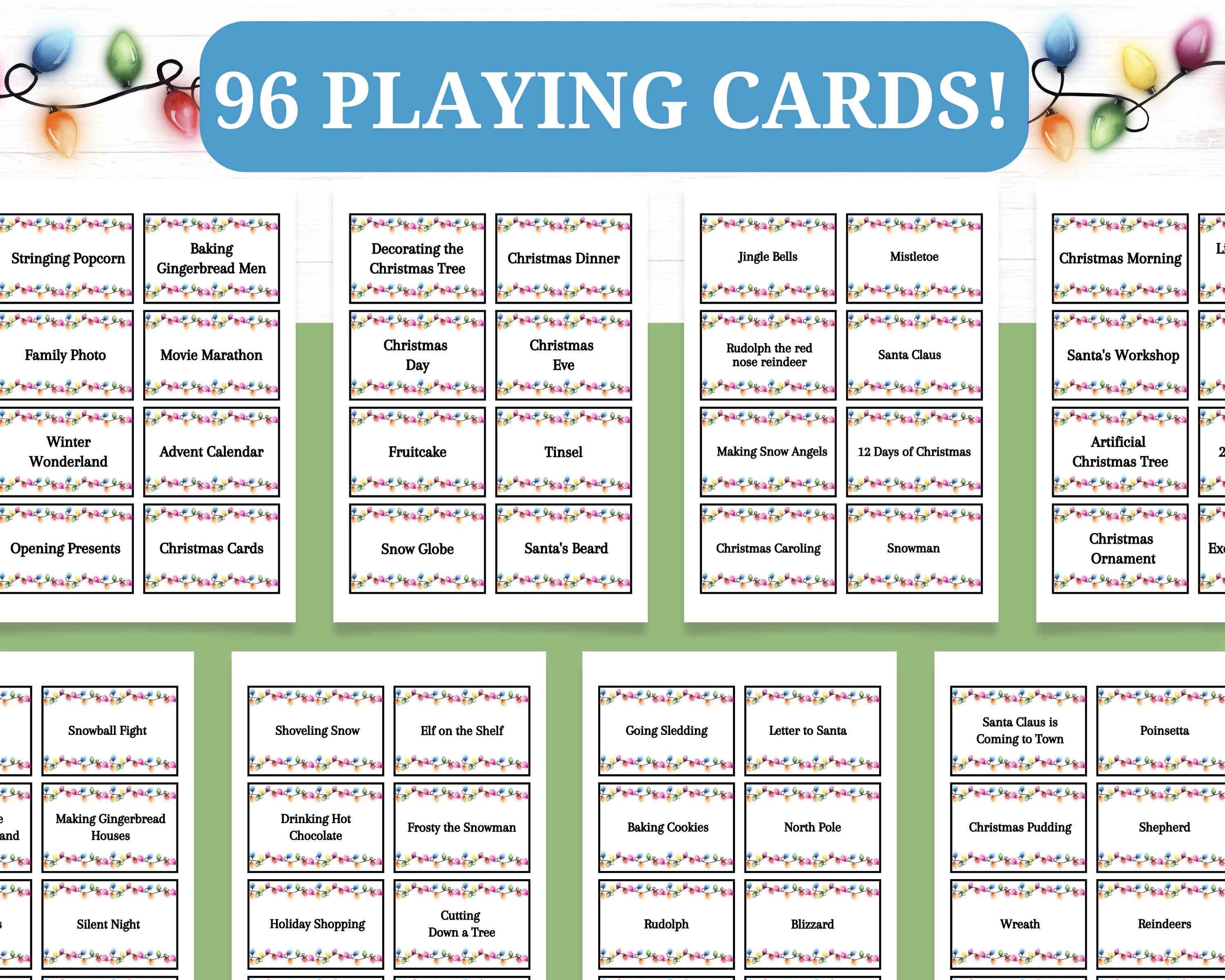 Christmas Charades Printable Game, Charades Cards, Christmas Pictionary ...