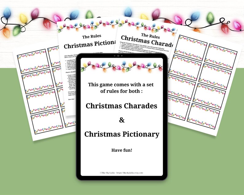 Christmas Charades Printable Game, Charades Cards, Christmas Pictionary ...