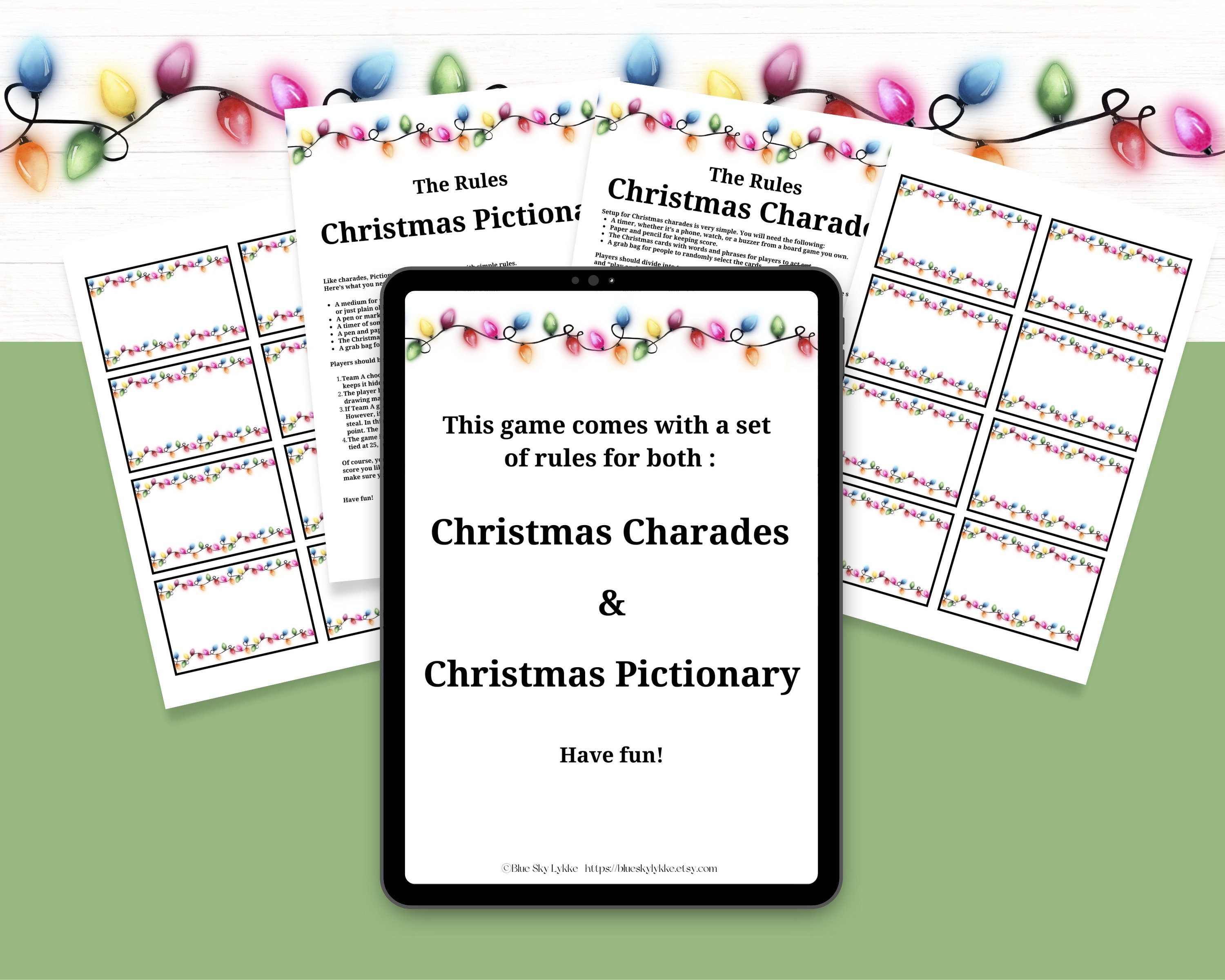 Christmas Charades Printable Game, Charades Cards, Christmas Pictionary ...