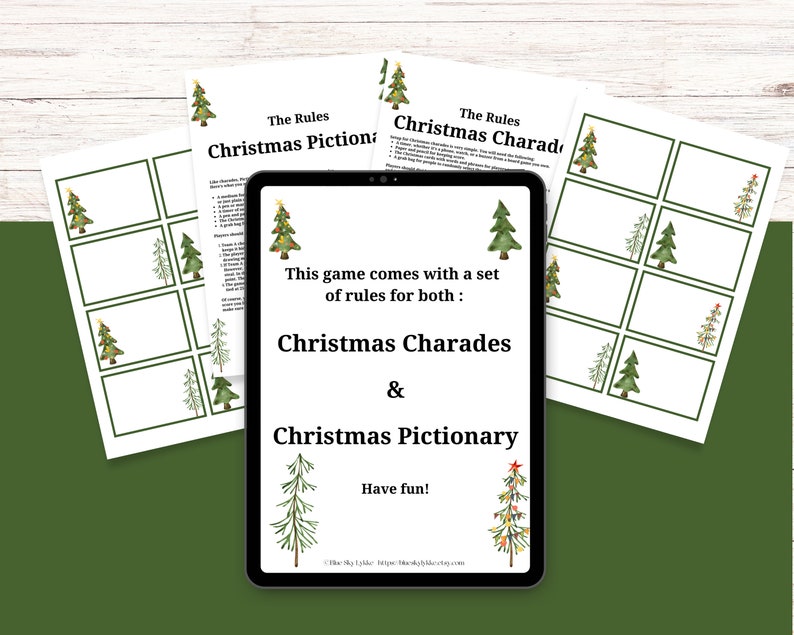 Christmas Charades Printable Game, Charades Cards, Christmas Pictionary ...