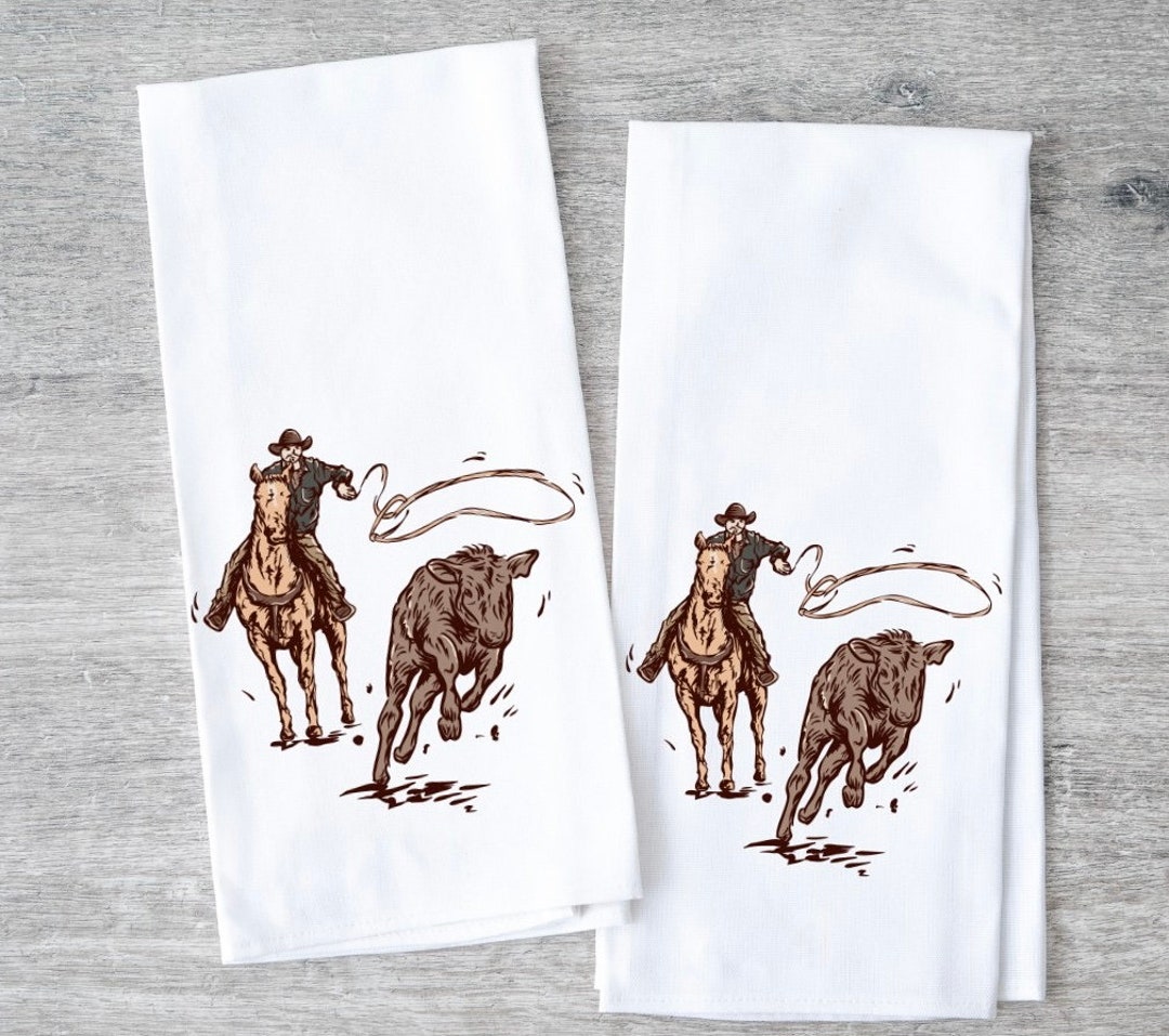 Set of Western Cowboy Kitchen Towels - Etsy