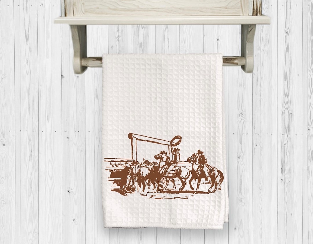 Western Kitchen Towel, Western Aesthetic Vintage Kitchen Towel, Vintage ...