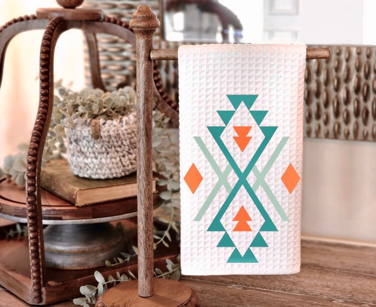 Western Farmhouse Aztec Kitchen Towel - Etsy