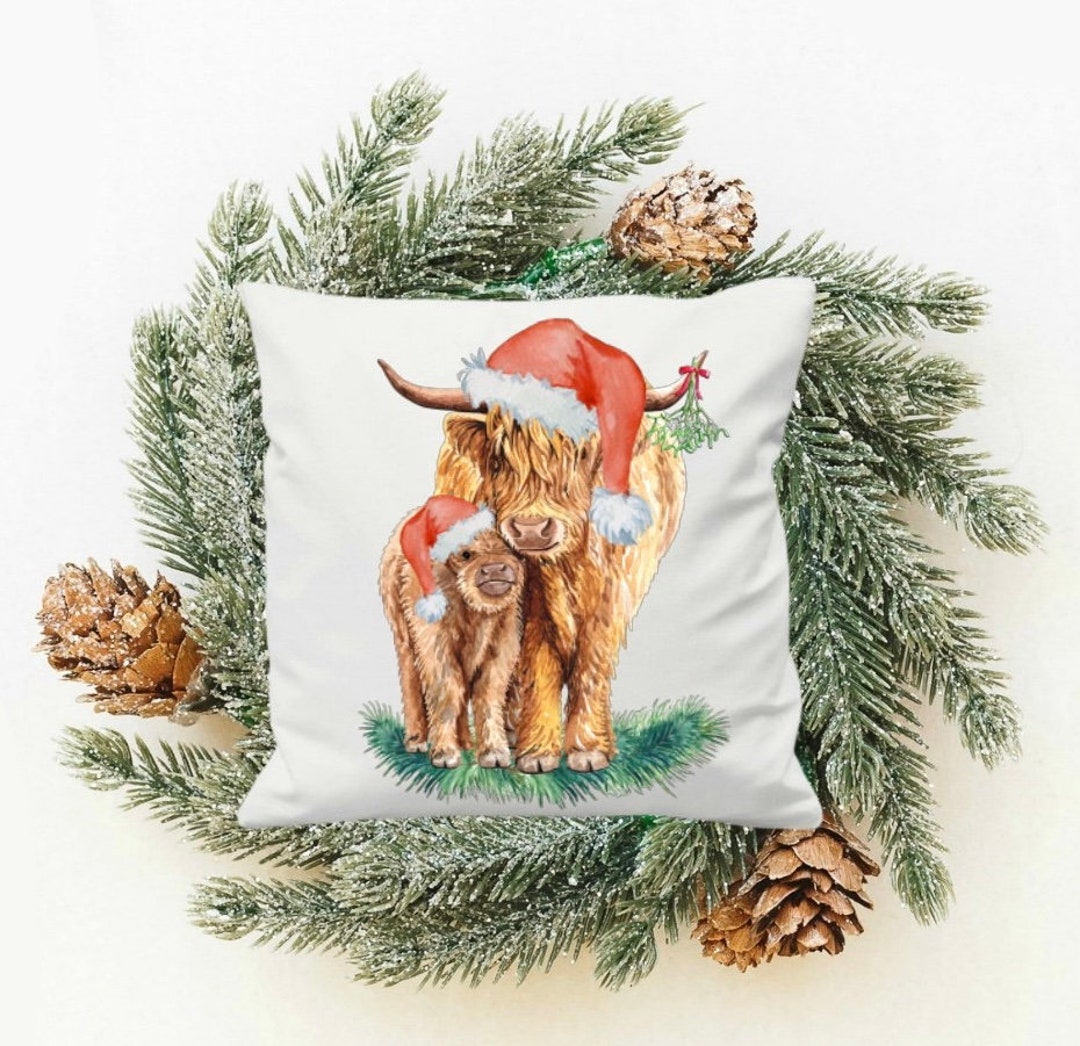 Highlander Steer, Highlander Calf, Farmhouse Pillow Covers, Christmas ...