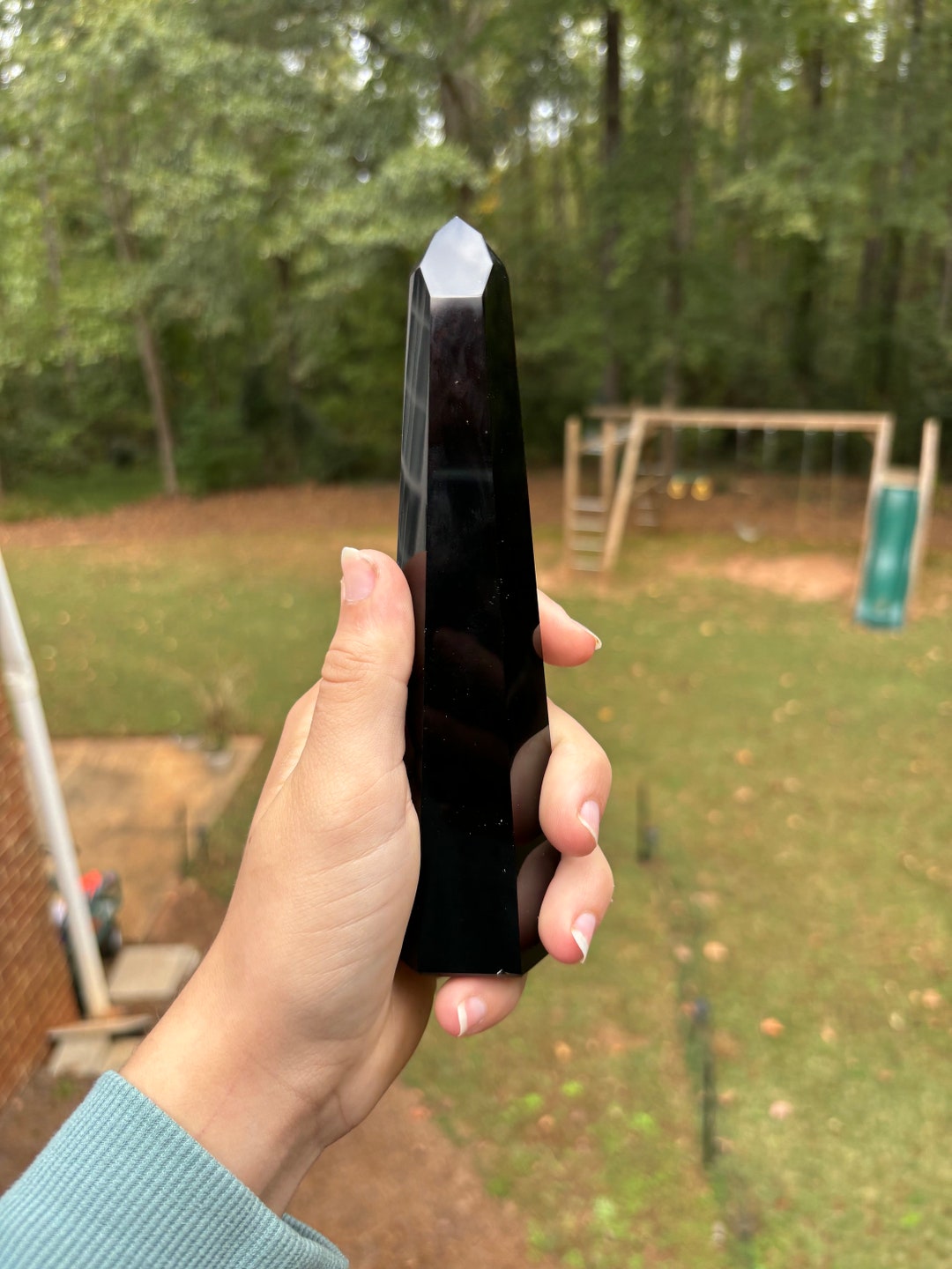Black Obsidian Large Crystal Tower - Etsy