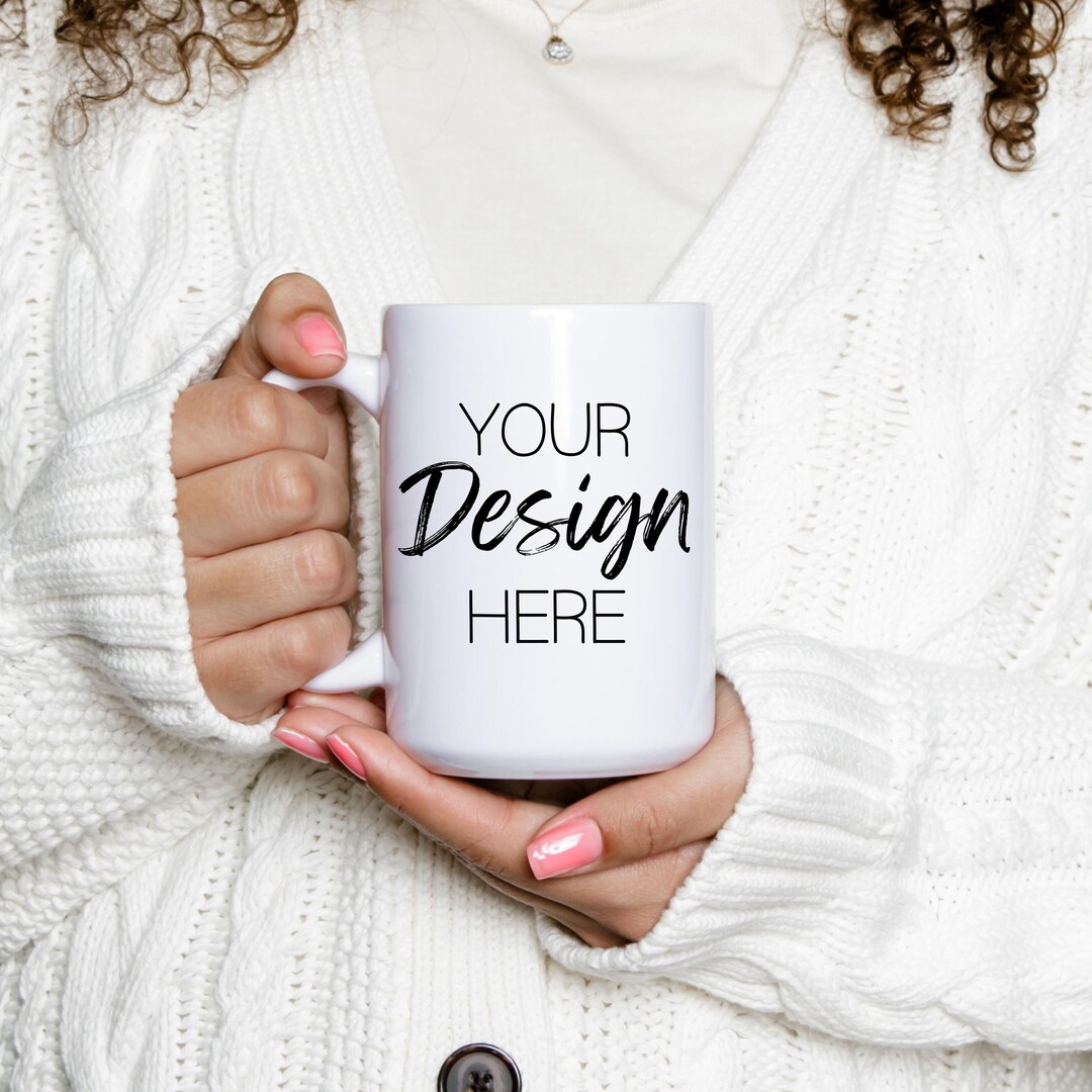 Mug Mockup, 15 Oz White Coffee Mug Mockup, Model Mockup, Model Mug ...