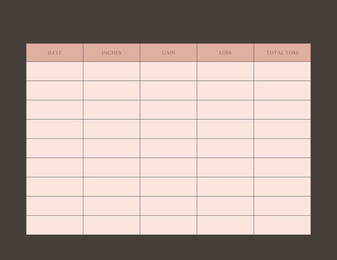 Inch Loss Tracker, Weight Loss Tracker, Weight Loss, Track My Weight ...