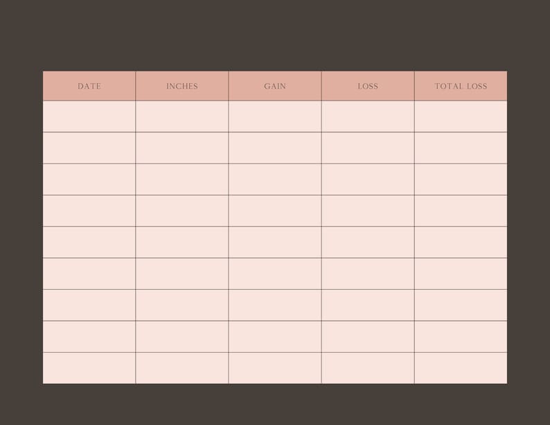 Inch Loss Tracker, Weight Loss Tracker, Weight Loss, Track My Weight ...
