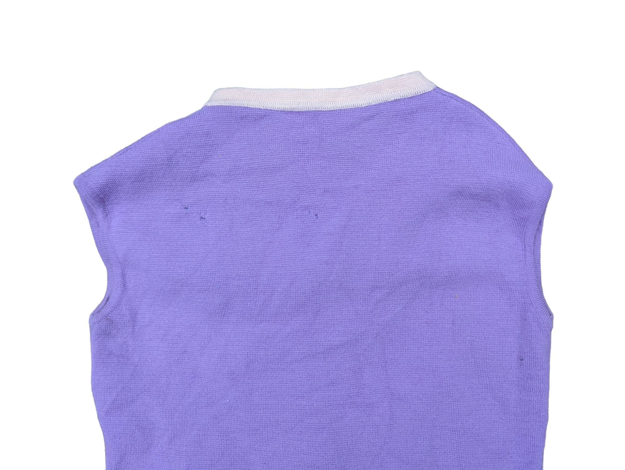 Preppy Vintage 1960s Mock Neck Sleeveless Top // Darling Purple With ...