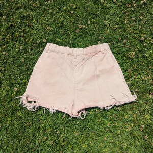 Classic Vintage High Waisted Pastel Pink Denim Shorts // Light Pink ...