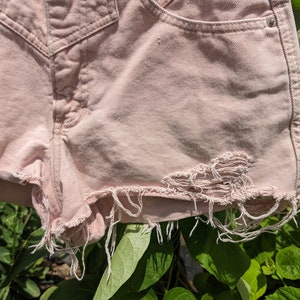 Classic Vintage High Waisted Pastel Pink Denim Shorts // Light Pink ...