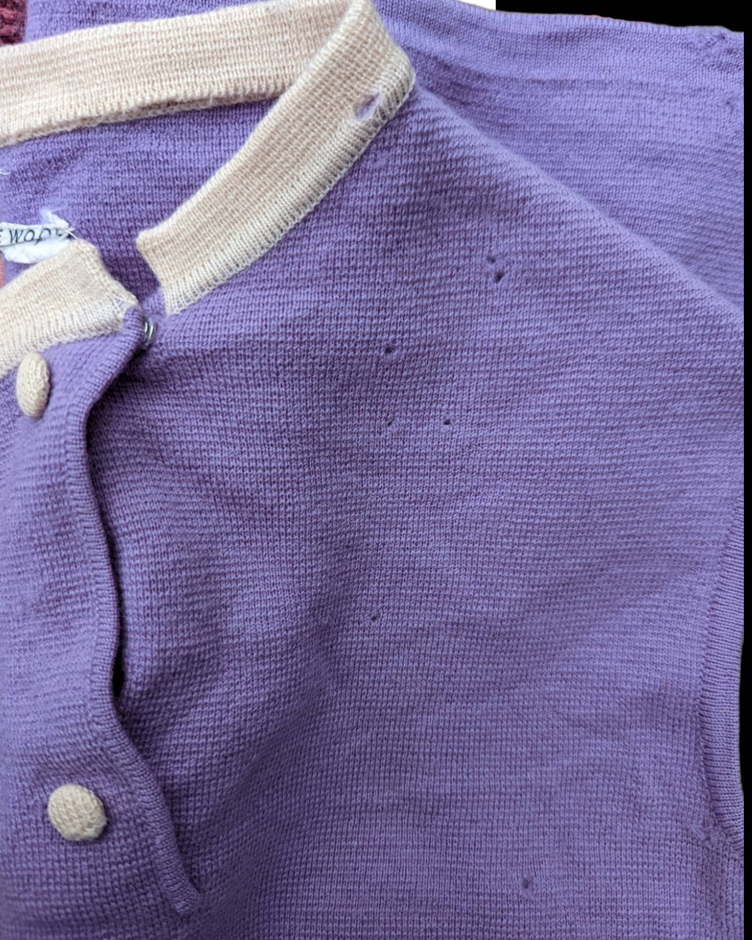 Preppy Vintage 1960s Mock Neck Sleeveless Top // Darling Purple With ...