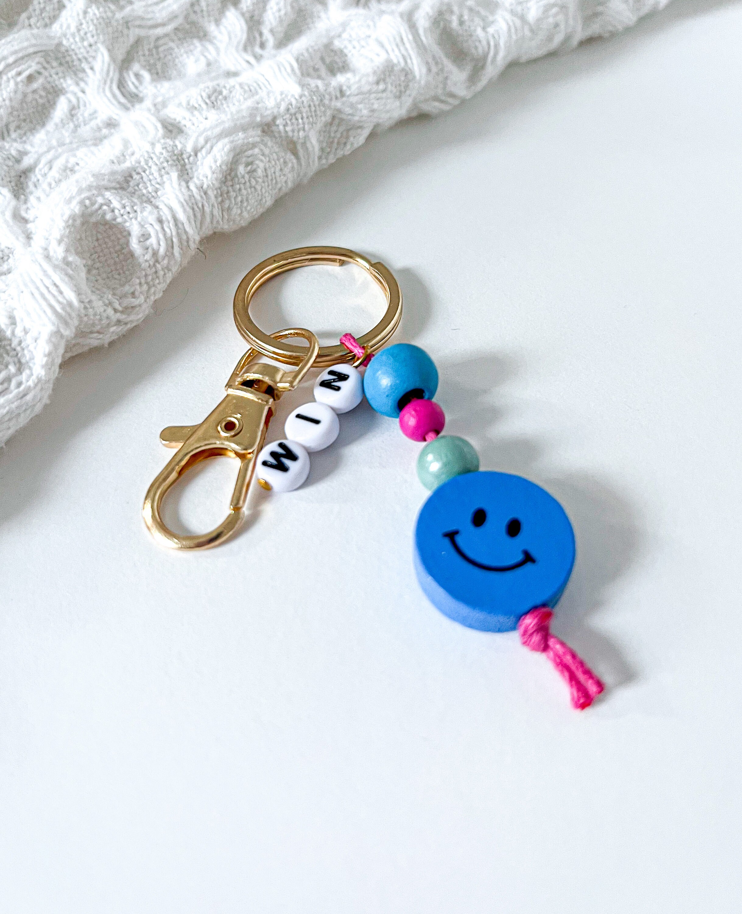 Smiley Face Keychain Fun Charm Emoji Keychain Boho - Etsy