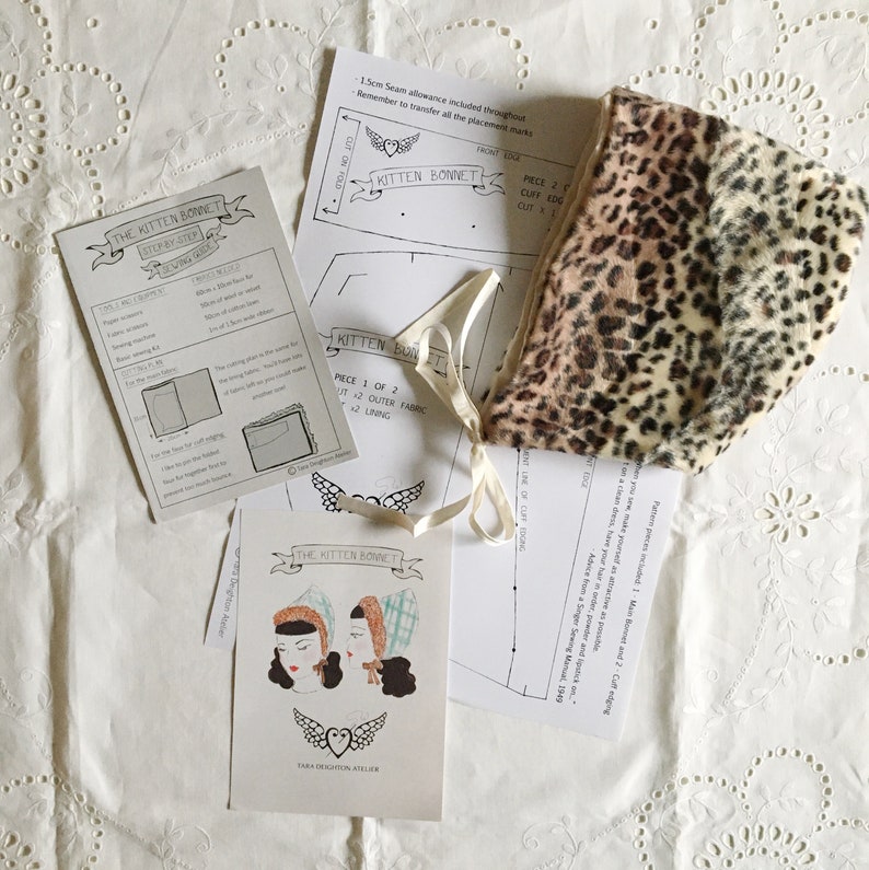 Kitten Bonnet Sewing Pattern: Vintage Style Ski Hood (PDF Pattern) - Etsy