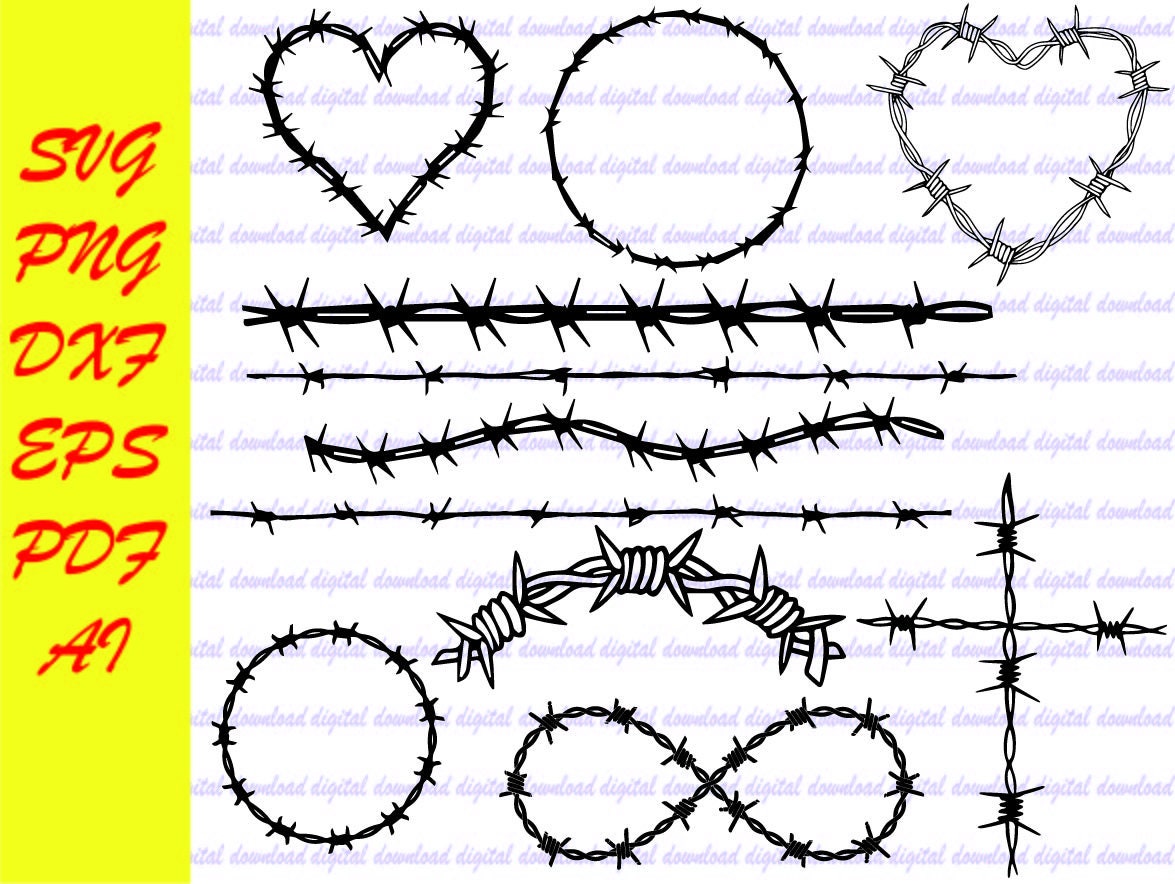 BARBED WIRE SVG, Barbed Wire Svg Cut Files for Cricut, Barbed Wire ...