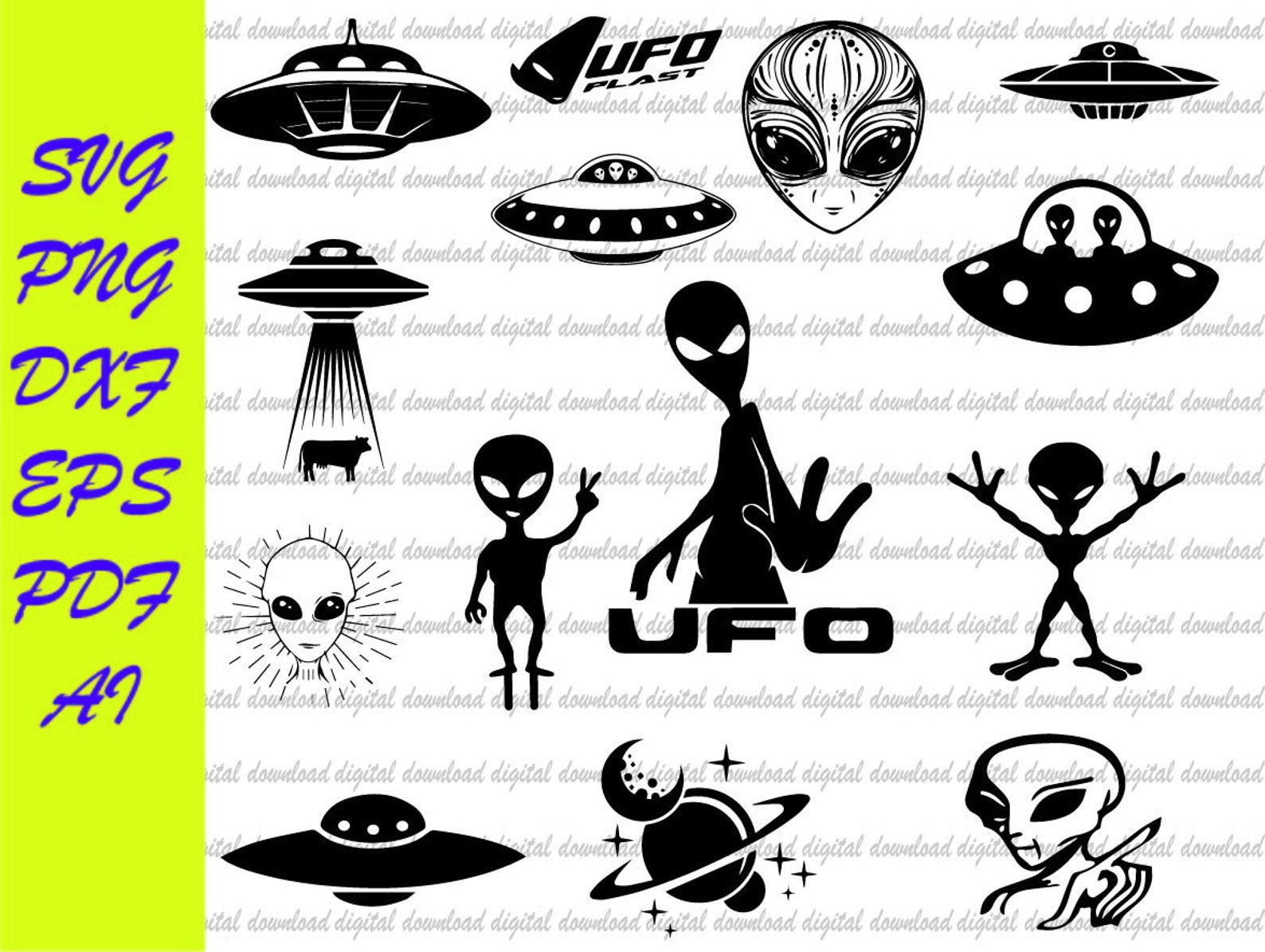 Alien Svg, Alien Sticker, Ufo Svg, Aliens Svg, Alien Png, Ufo Png, Svg ...