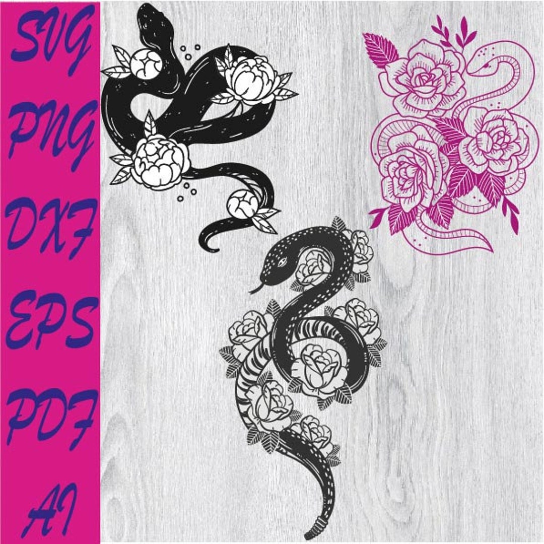 Snake Svg Bundle Floral Snake Svg Celestial Snake Svg Snake - Etsy