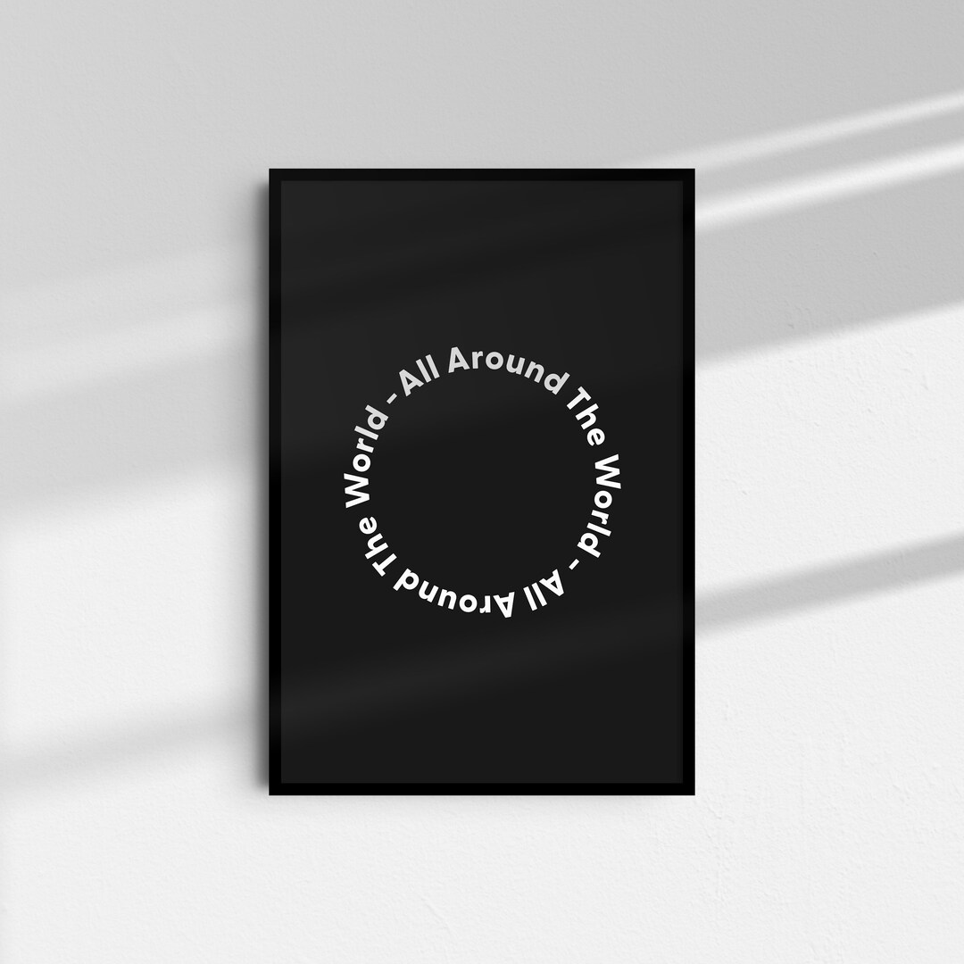 Oasis All Around the World Wall Art Typography Music Poster Home Decor ...
