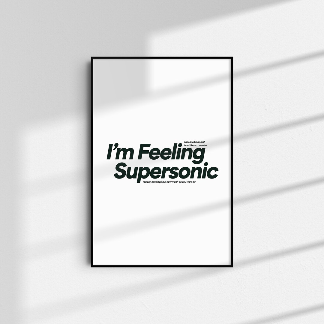 Oasis Supersonic Wall Art Typography Music Poster Home Decor A5 A4 A3 ...