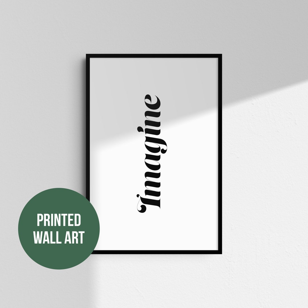 John Lennon Imagine Wall Art Typography Music Poster Home Decor A5 A4 ...