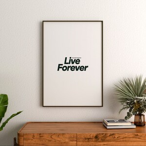 Oasis Live Forever Wall Art Typography Music Poster Home Decor A5 A4 A3 ...