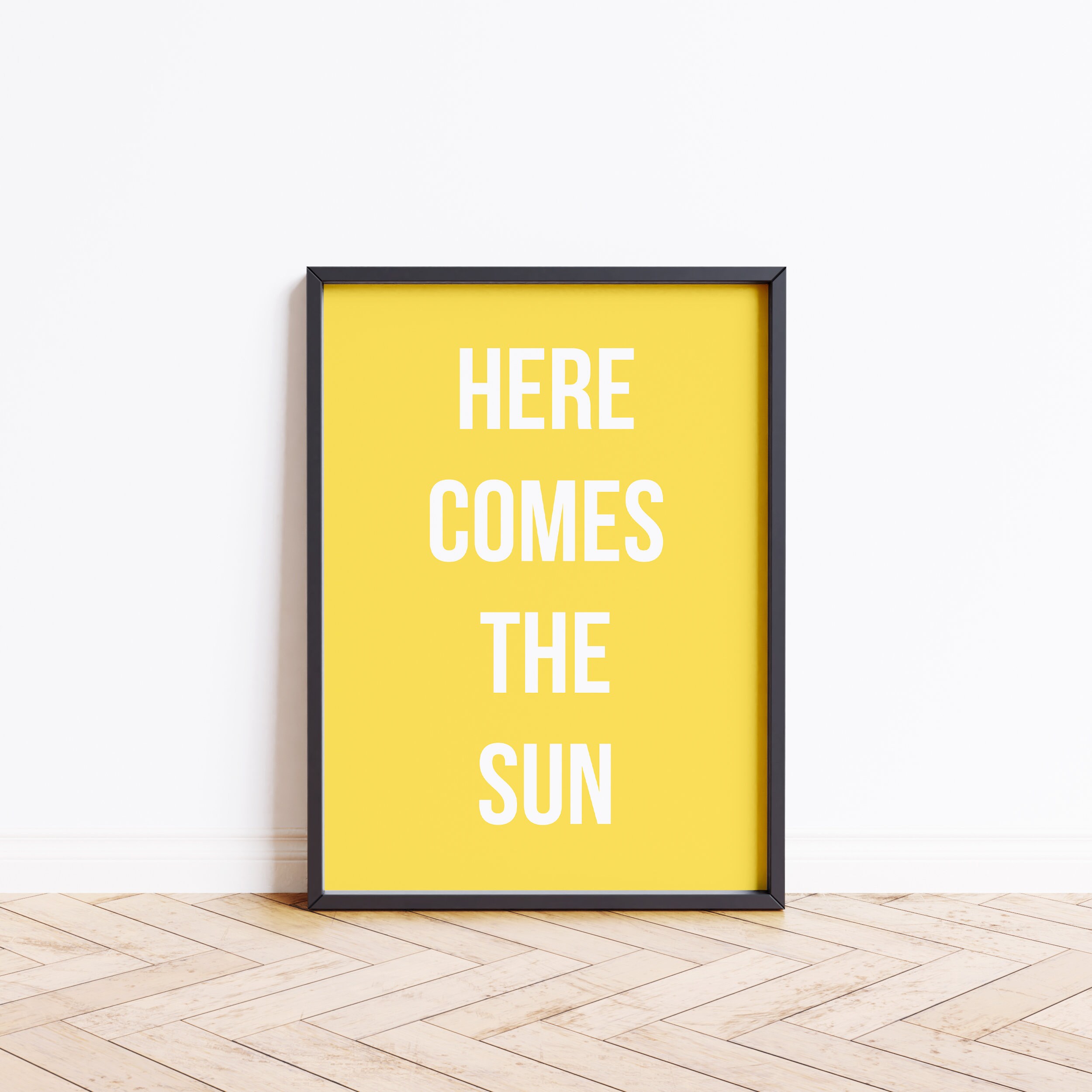 The Beatles Here Comes the Sun Wall Art Typography Music Poster Home ...