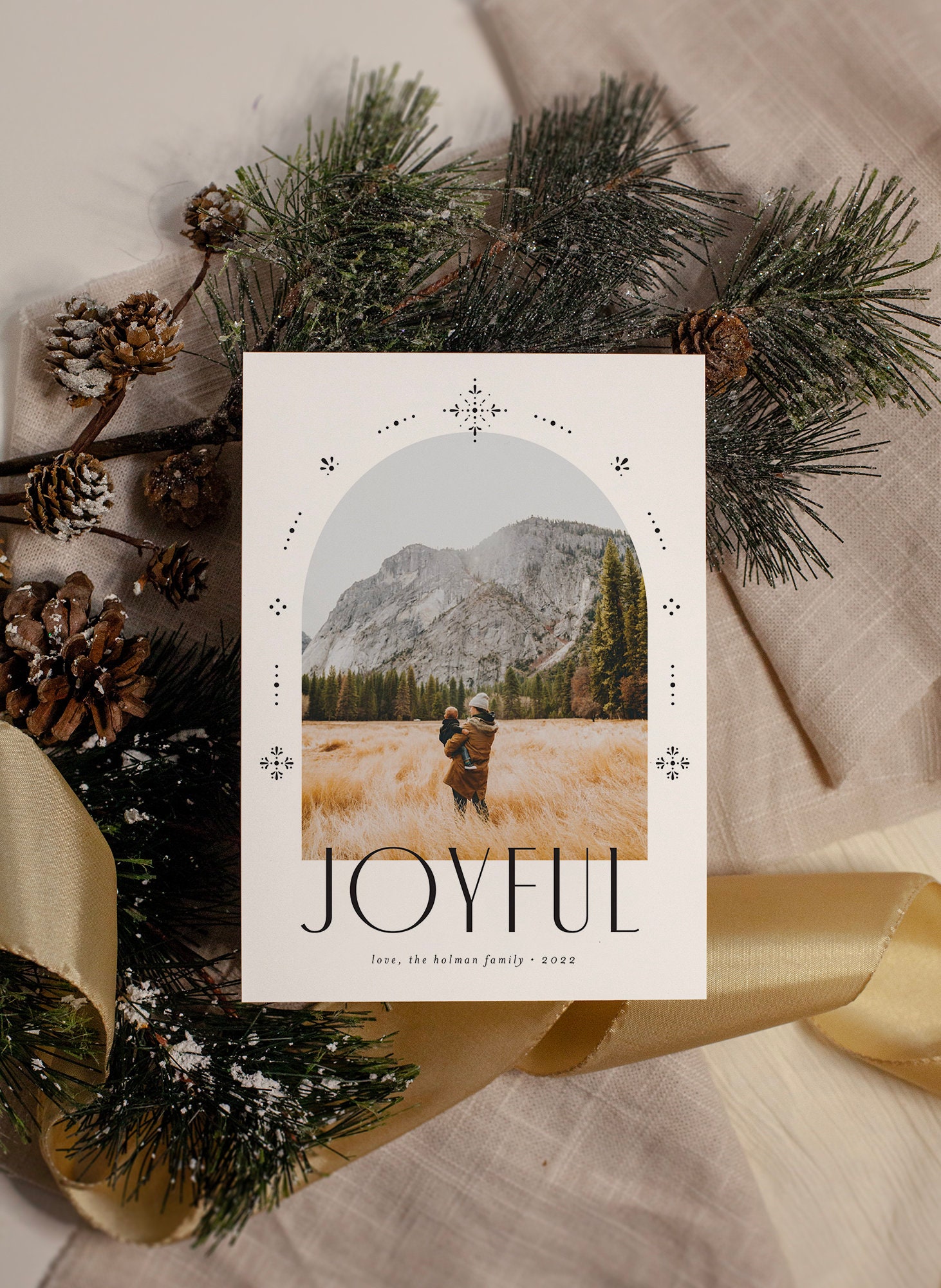 Printed Christmas Card, Photo Holiday Card, Modern Christmas Photo Card ...