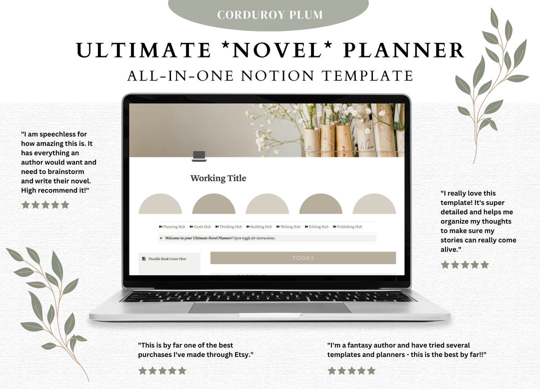 The Ultimate Novel Planner, Notion Template for Writers - Etsy