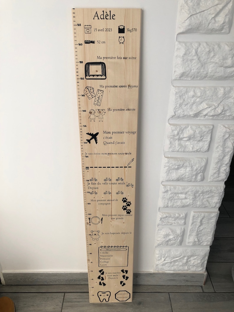 Step Height Chart, Personalized Wooden Child Height Chart ...
