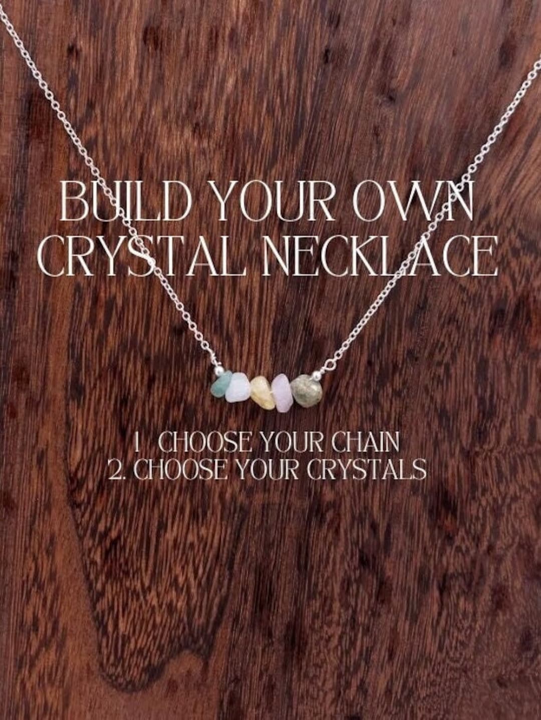 Design Your Own Crystal Necklace, 3-5 Natural Gemstones, Custom Crystal ...