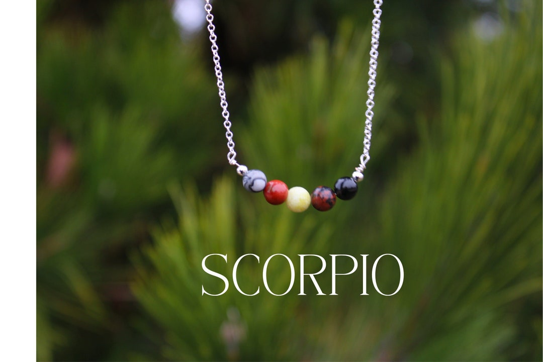 Scorpio Crystal Bead Necklace: Zodiac Gemstone Jewelry Gift, Handmade ...