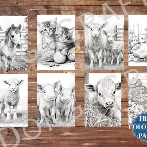 15 Realistic Farm Animals Coloring Book, Adult Kids Instant Download ...