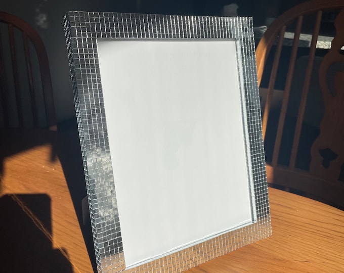 Silver Disco Ball Picture Frame, Silver Disco Ball Mirror Tiled Frame ...