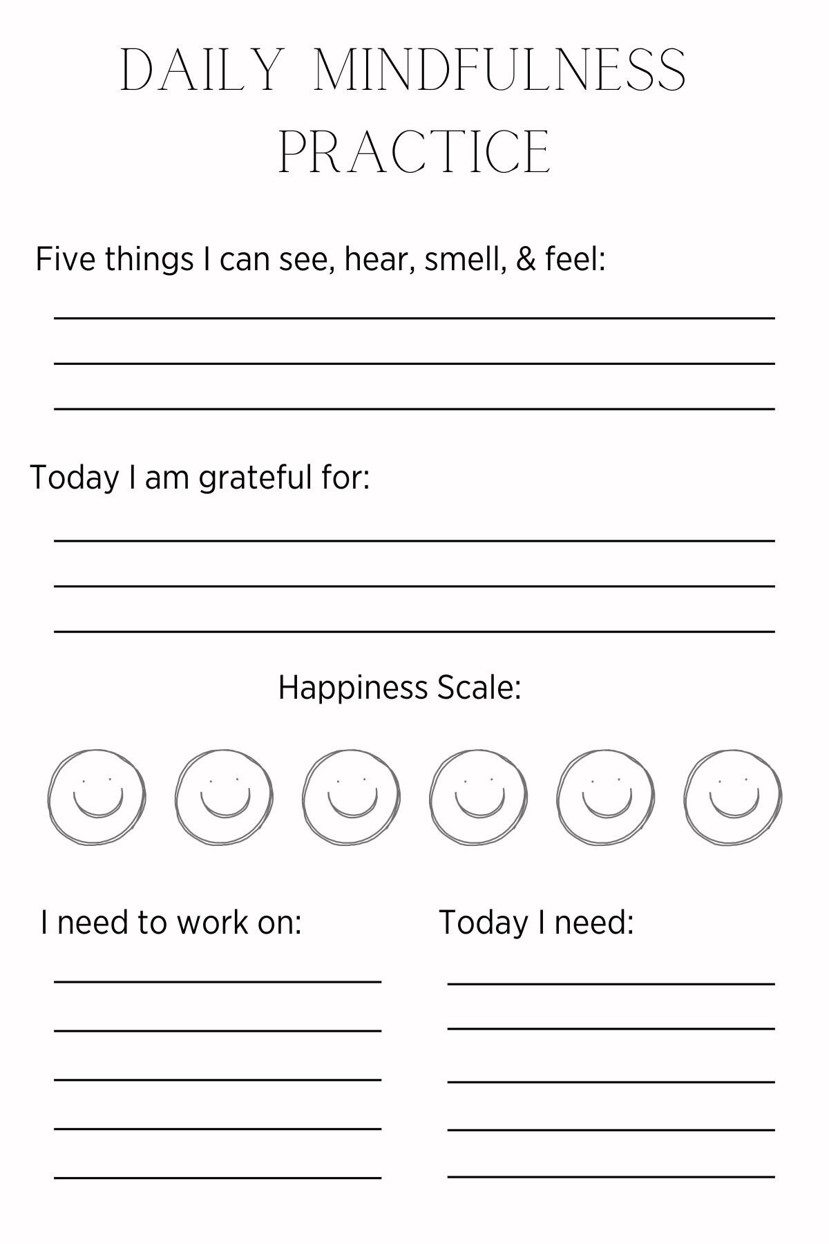 Daily Mindfulness Practice Tracker - Etsy