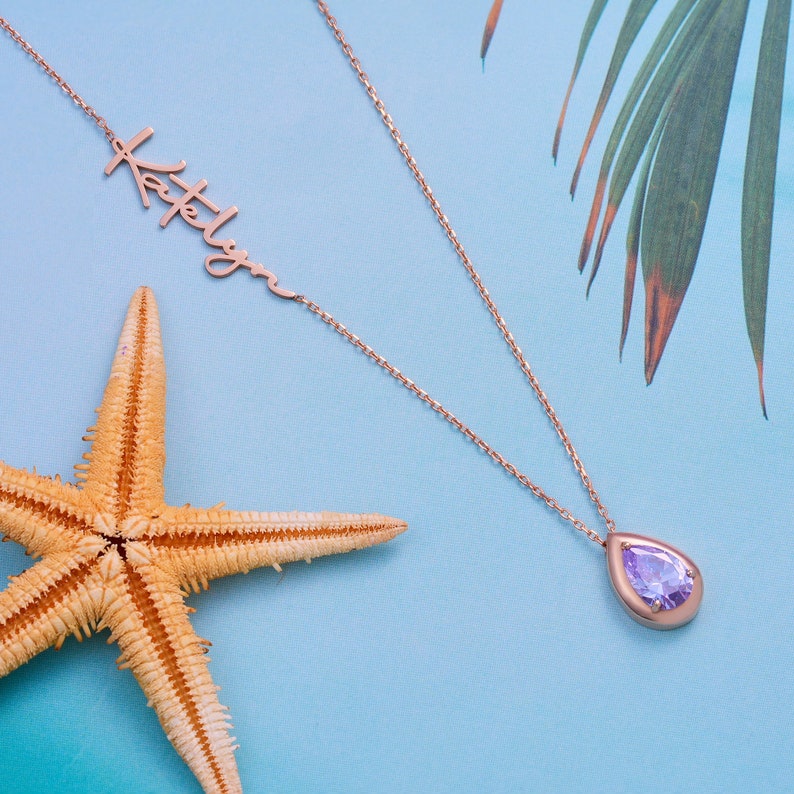 Handmade Alexandrite Birthstone Necklace Personalized June - Etsy