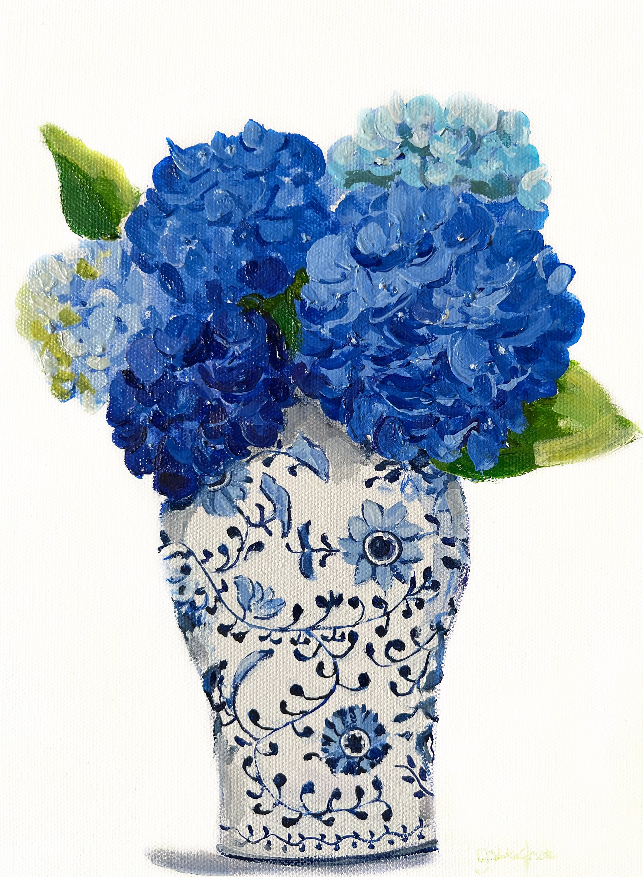 Blue Hydrangea Print Hydrangea Art Chinoiserie Hydrangea Painting Fine ...