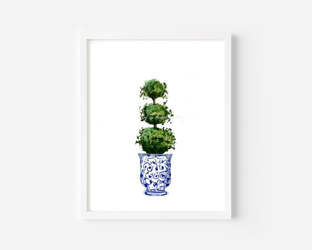 Preppy Wall Art Topiary Printable Wall Art Botanical Prints Digital ...