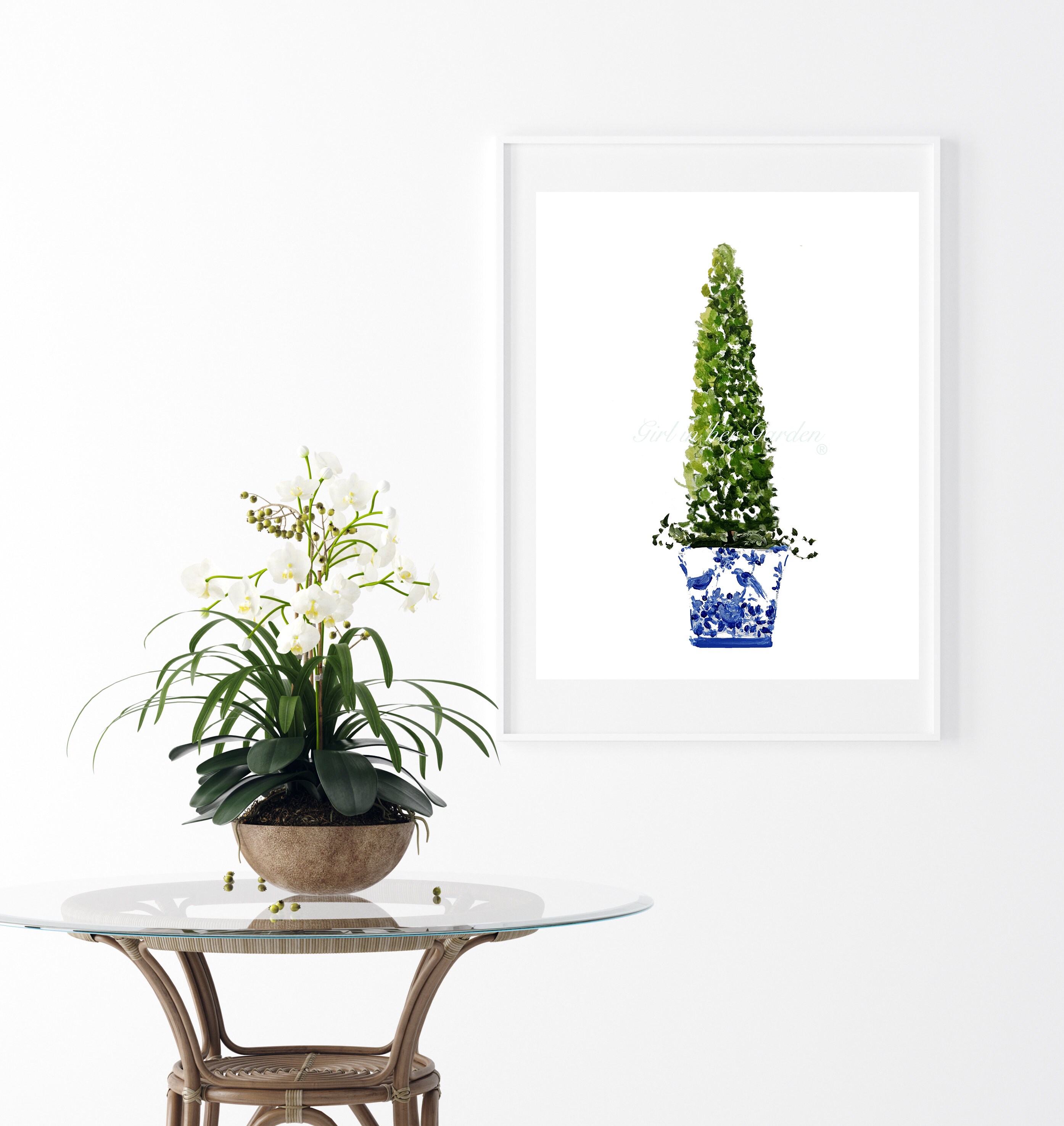 Preppy Wall Art Topiary Printable Wall Art Botanical Prints Digital ...