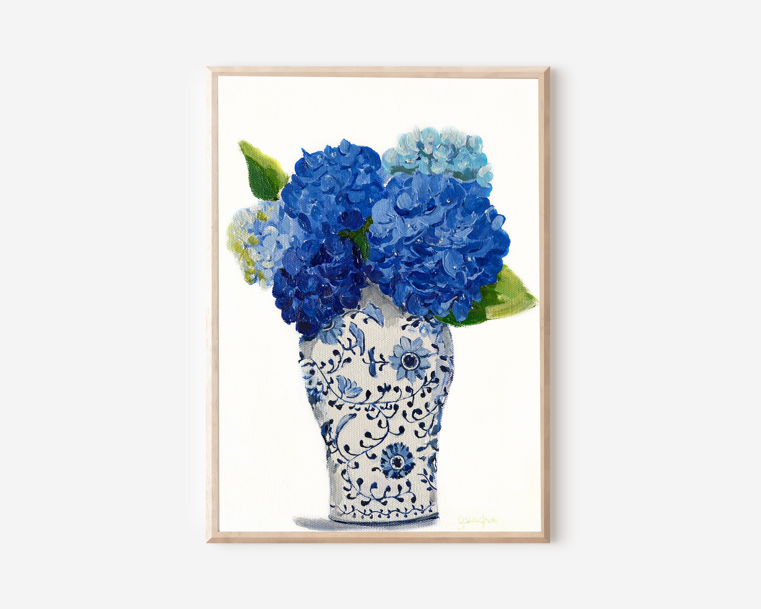 Blue Hydrangea Print Hydrangea Art Printable Chinoiserie Wall Art ...