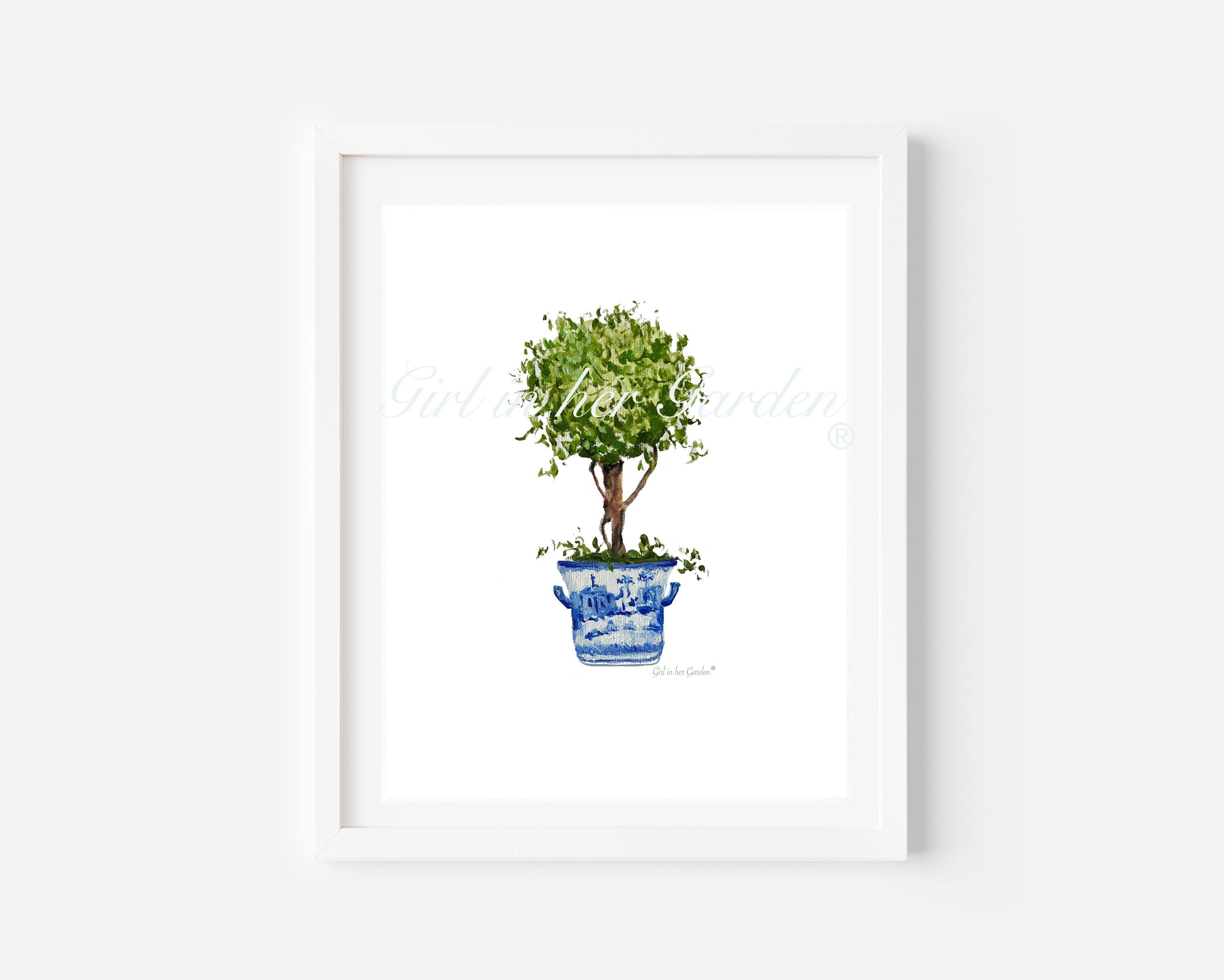 Preppy Wall Art Topiary Printable Wall Art Ginger Jar Topiary ...
