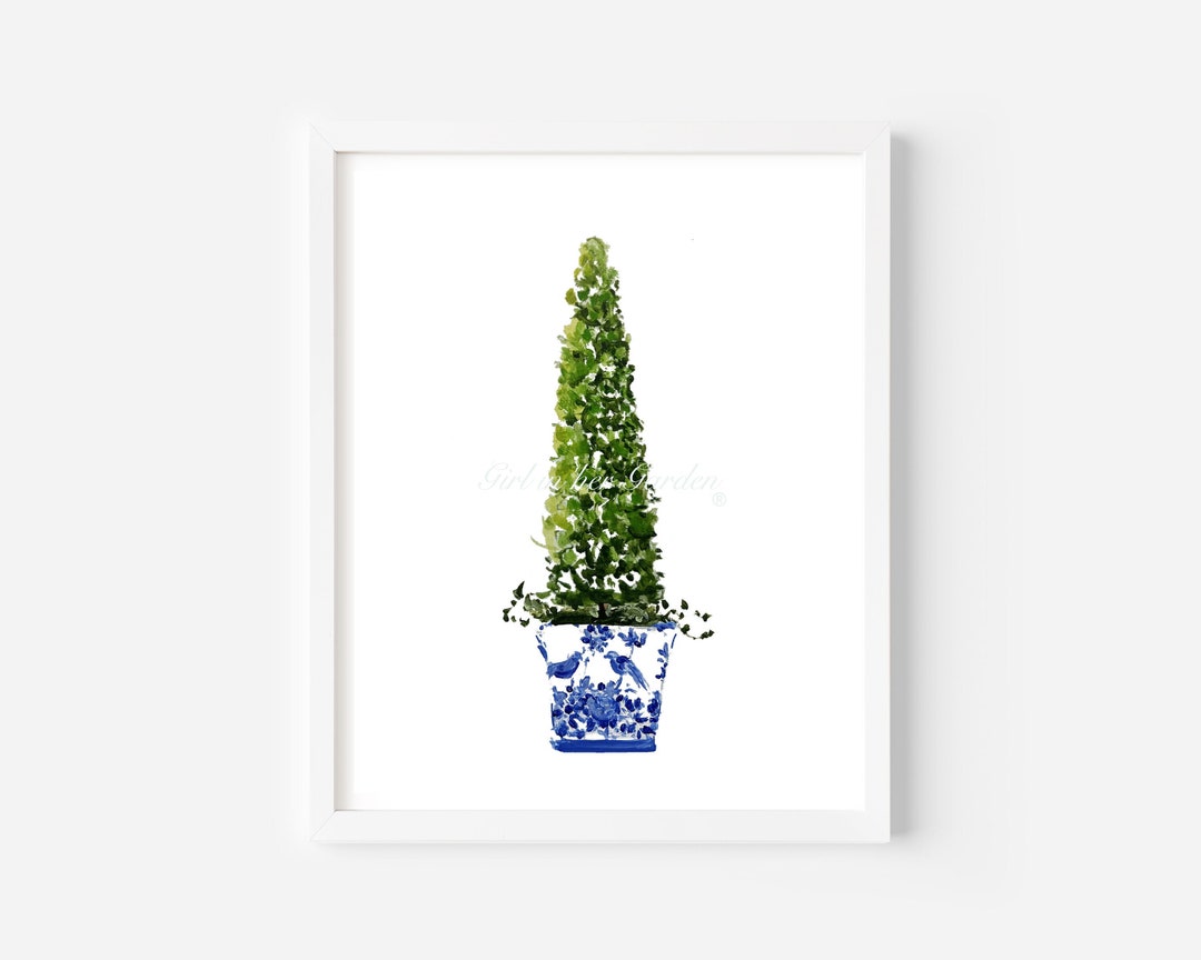 Preppy Wall Art Topiary Printable Wall Art Botanical Prints Digital ...