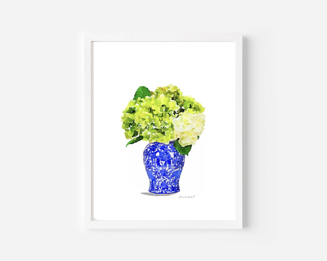 Botanical Wall Art Printable Wall Art Print Hydrangea Art Chinoiserie ...