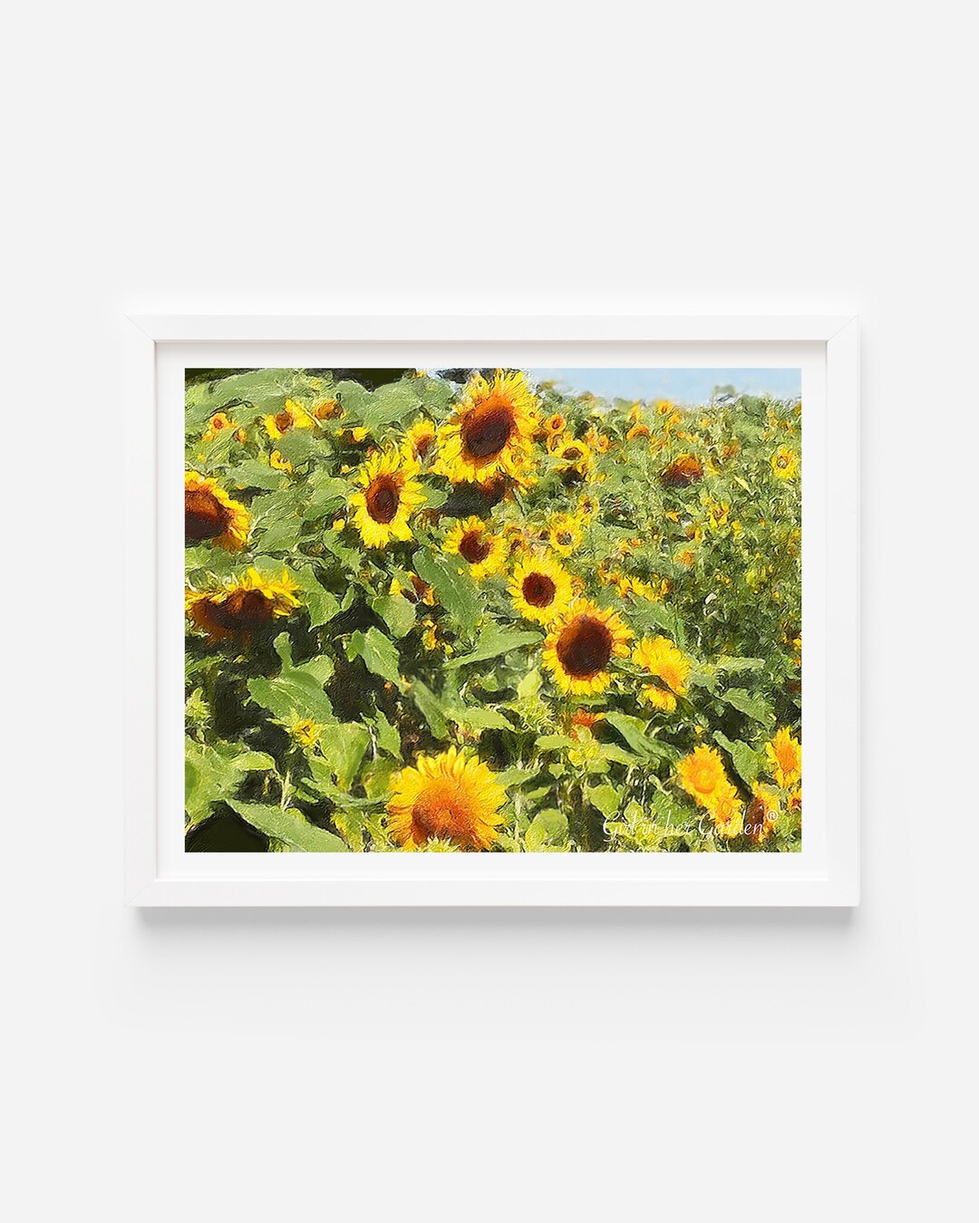 Sunflower Prints | Sunflower Field Painting | Instant Download Art ...