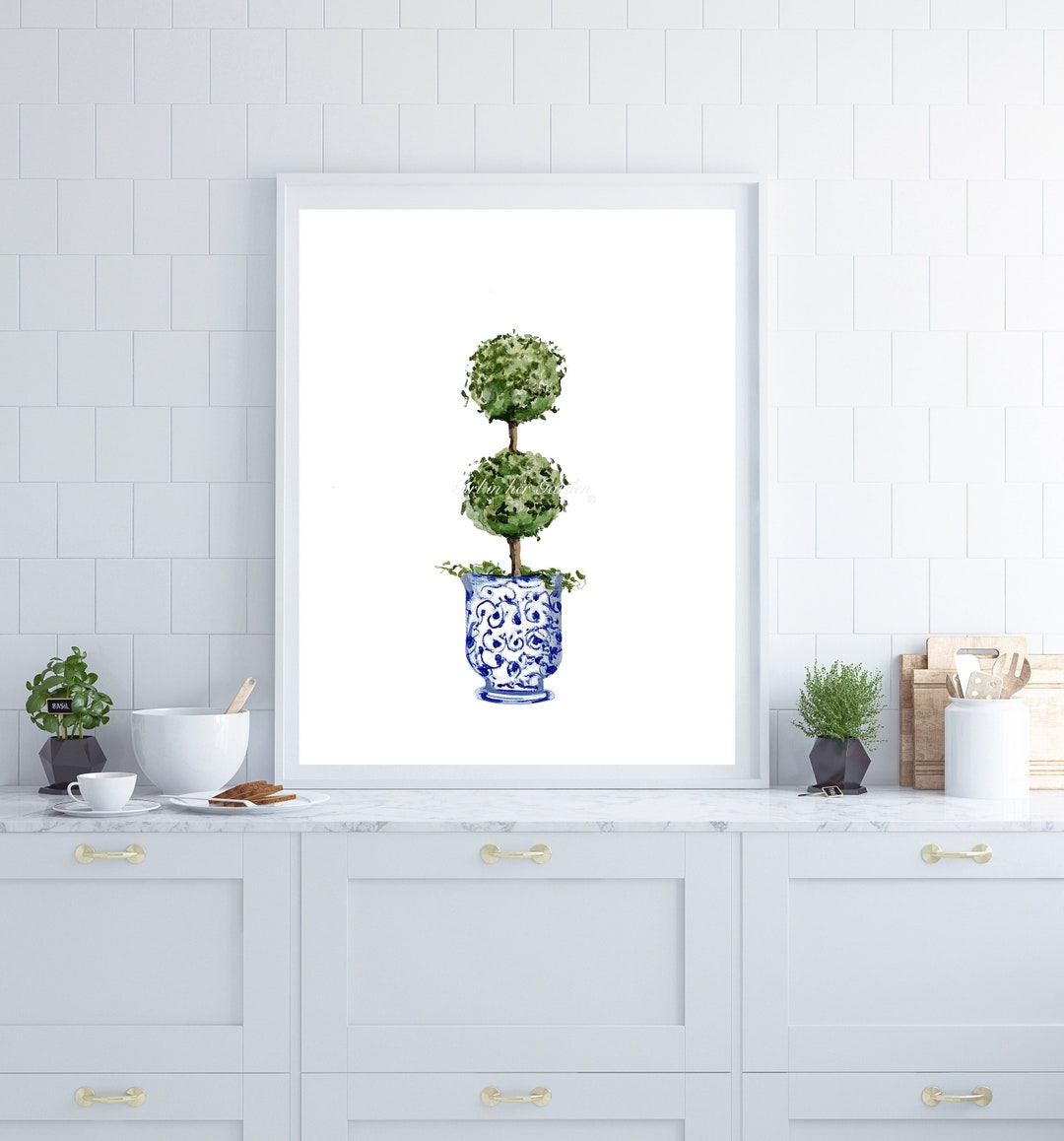 Preppy Wall Art Prints Topiary Printable Wall Art Botanical Prints ...