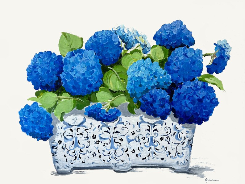 Wall Art, Hydrangea Print, Printable Art, Farmhouse Decor Living Room ...
